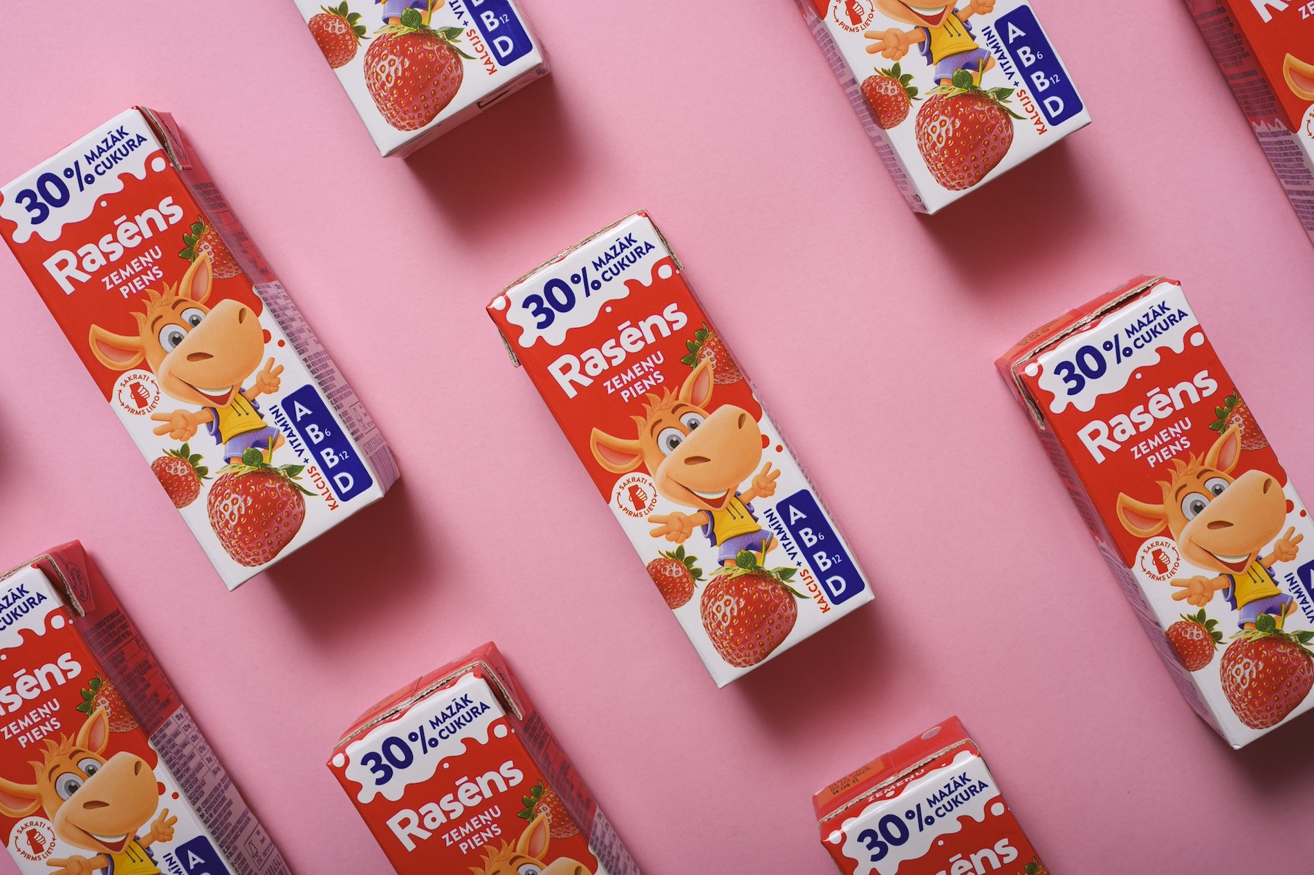 “Rasēns” pienā tagad par 30% mazāk cukura